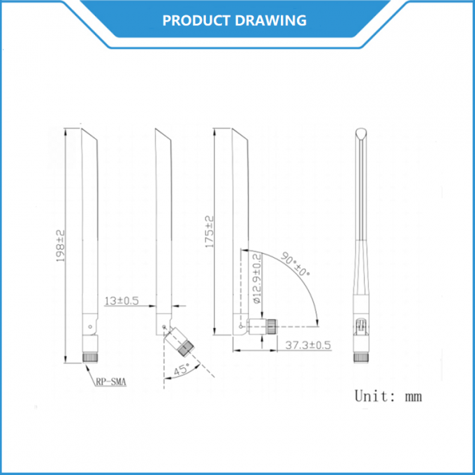 External UHF RFID Antenna 3dBi ISM 915MHz Terminal Mount Dipole Antenna